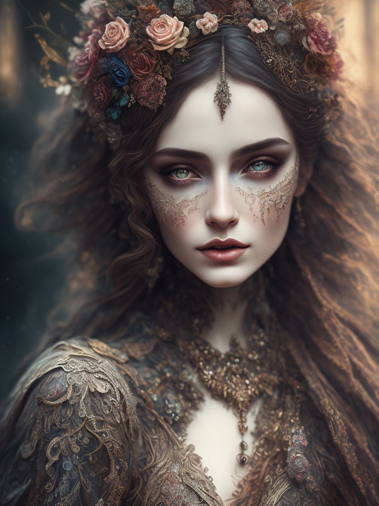 canine-crab5: ornate, intricate details, beautiful witch, gothic style ...