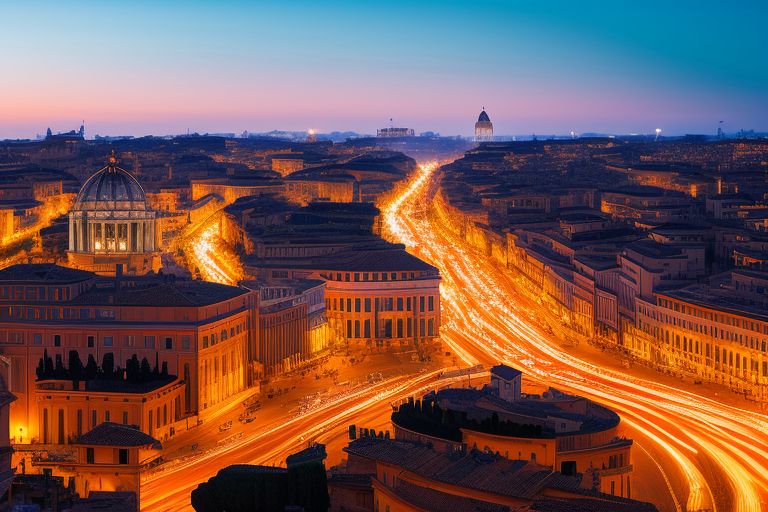 jaysonlynn: 4k photograph of Rome with a giant billboard of the Bitcoin ...