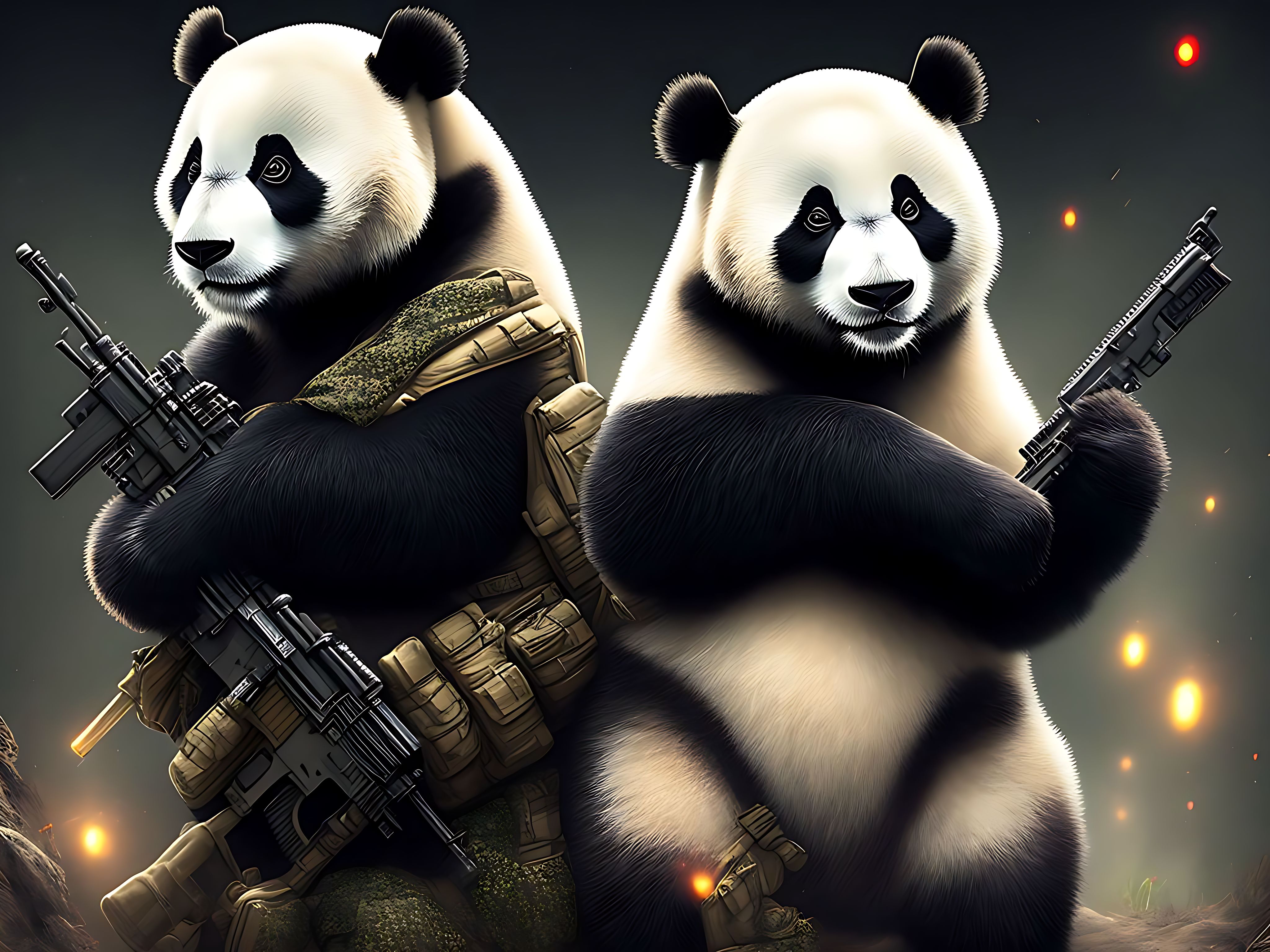 Panda With Machine Gun