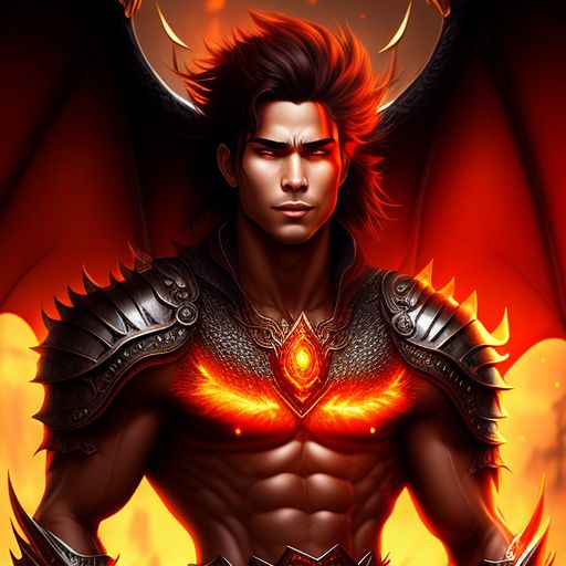 Half Dragon Half Human Male Drawing