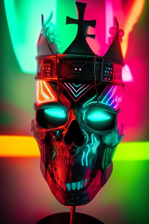 curvy-magpie559: hacker in a Mexican skull mask with a digital crown ...