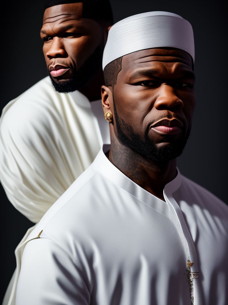 rough-chough45: Rapper 50 cent celebrating eid mubarak and wearing A thawb