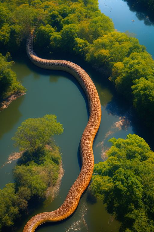 Huge Snake In River