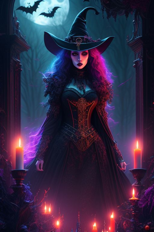 remote-crane993: ornate, intricate details, beautiful witch, gothic ...