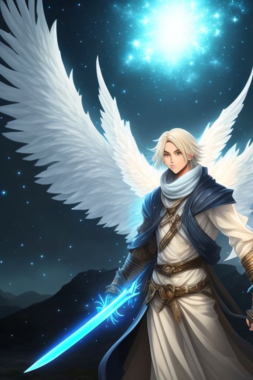 Anime Boy Angel With Brown Hair