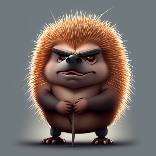 Angry Cartoon Porcupine