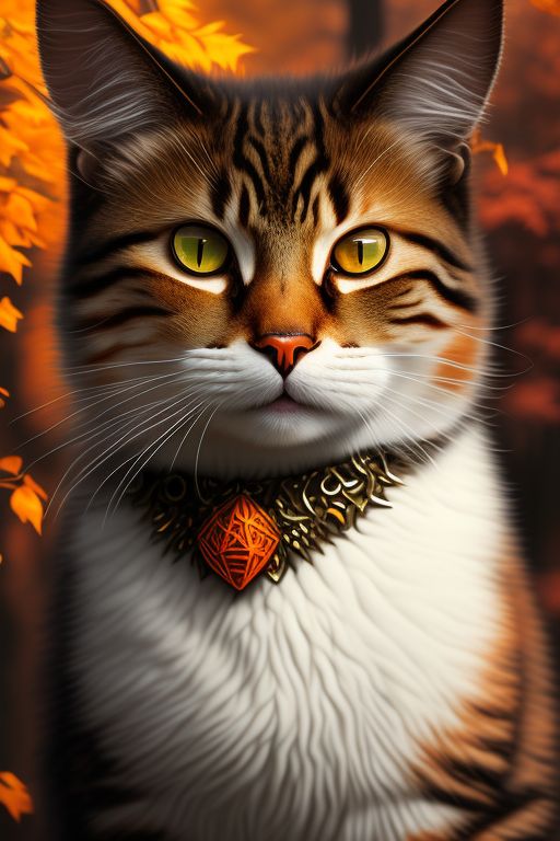 Enchantress: anthropomorphic cat, woman, orange and white fur, leather ...
