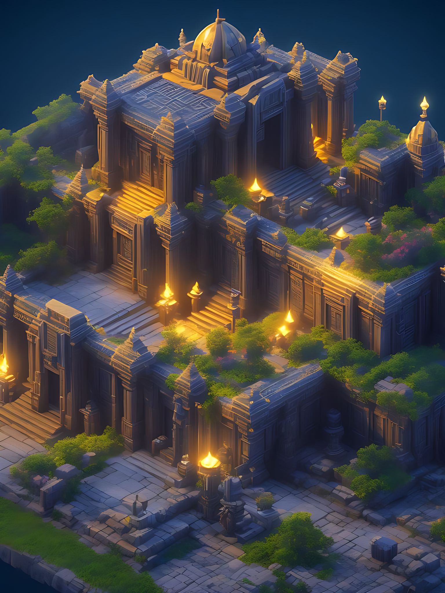 drafty-shrew643: A elder temple, distant camera, Unreal Engine render ...
