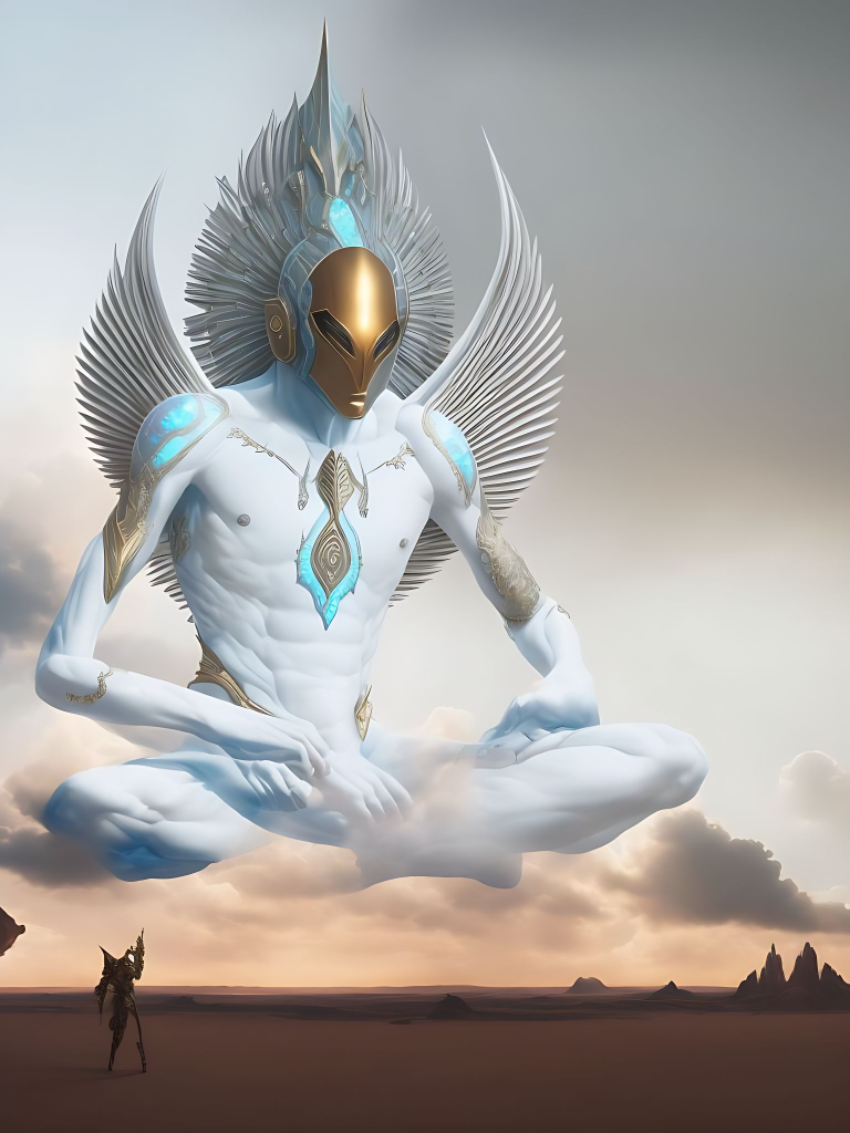 Osneysjc: An alien god with grey skin, with luminous tattoos all over ...