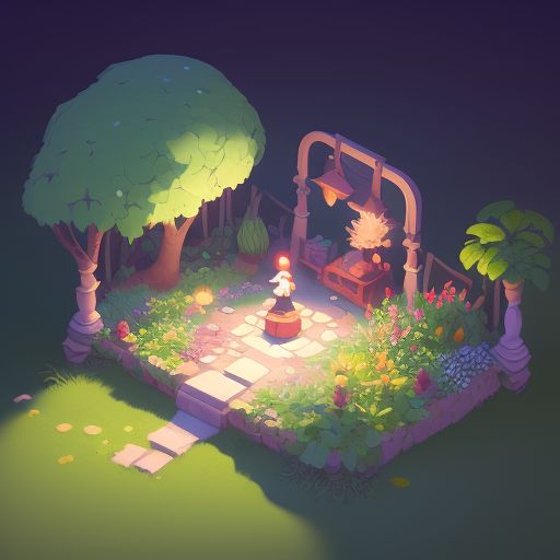 sinful-otter787: fantasy game, cute, magical garden, glowing magical herbs