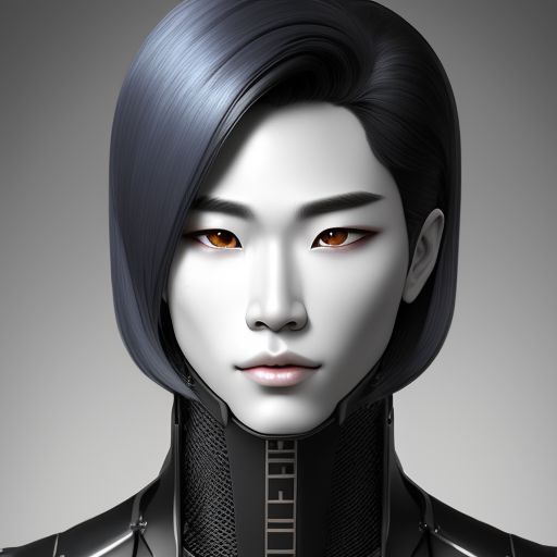 showy-dog692: attractive AI male half human half bot.