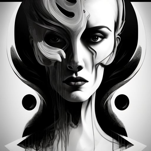 Half Good Half Evil Face Drawing