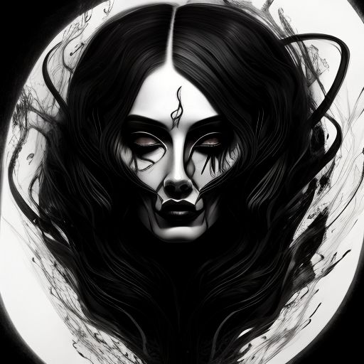 Evil Girl Face Drawing