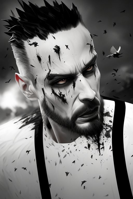 gifted-rail832: devil portrait ,scarry face