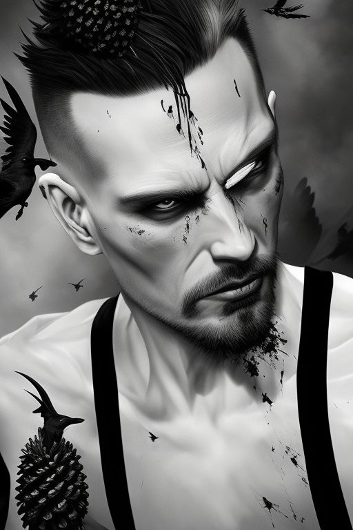 gifted-rail832: devil portrait ,scarry face