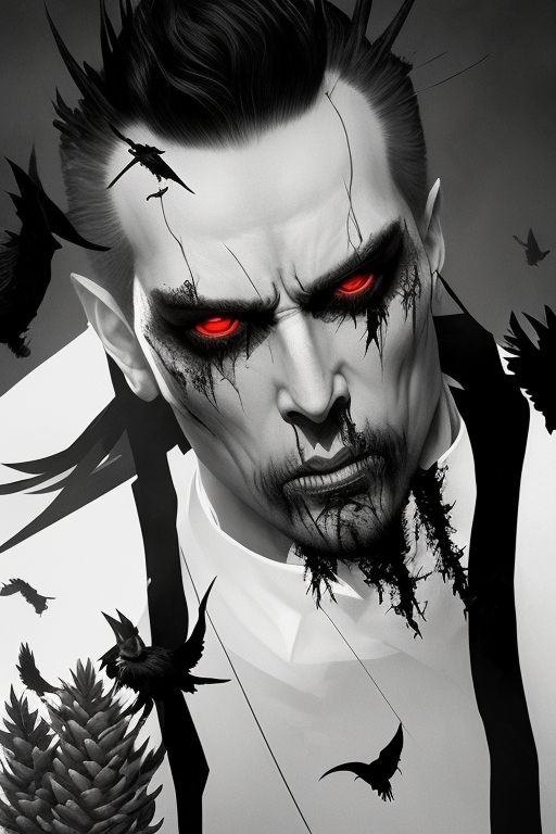 gifted-rail832: devil portrait ,scarry face