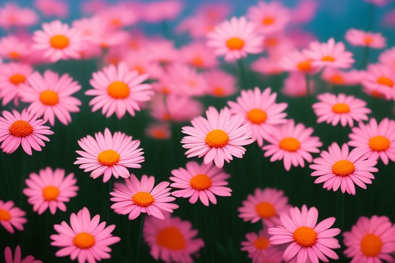 Colorful Daisies In A Field