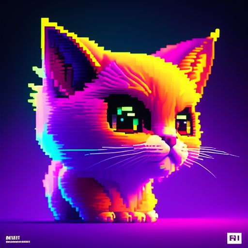 gifted-rail832: 16 bit pixel animal cat with party head