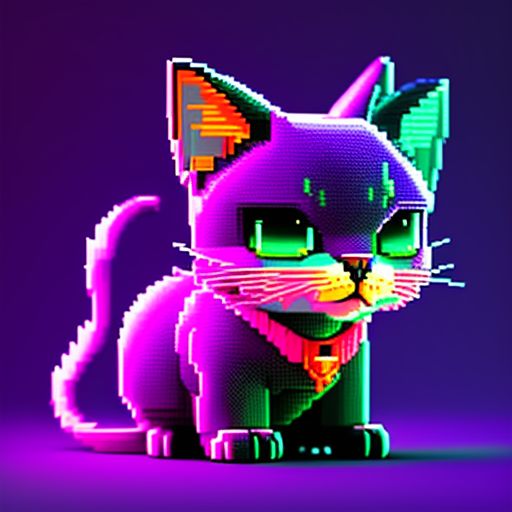 gifted-rail832: 16 bit pixel animal cat with party head