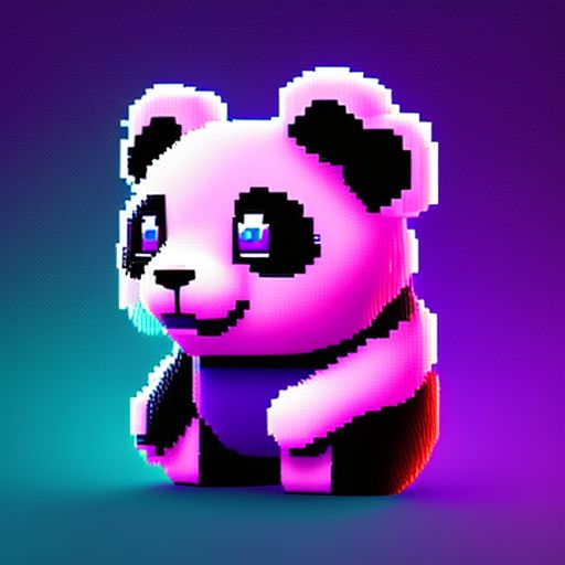 gifted-rail832: 16 bit pixel animal panda with party head