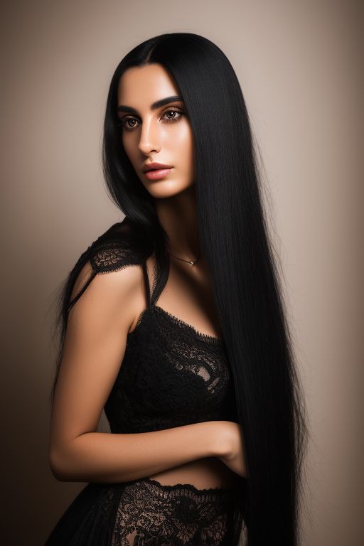 noted-badger634: Woman with a beautiful long black hair, she is Italian