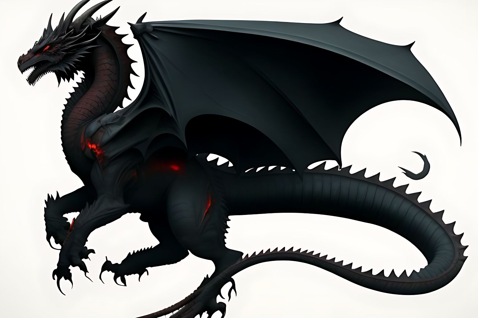 Osneysjc: A red dragon, with red horns, with wings / breathing fire ...