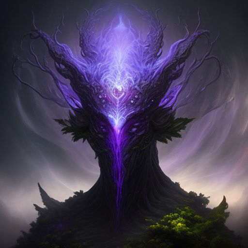 oil painting portrait of a druidic humanoid creature made of ethereal ...