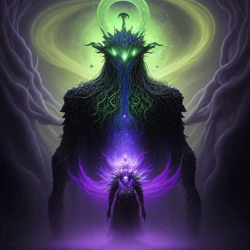 oil painting portrait of a druidic humanoid creature made of ethereal ...