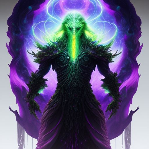 oil painting portrait of a druidic humanoid creature made of ethereal ...