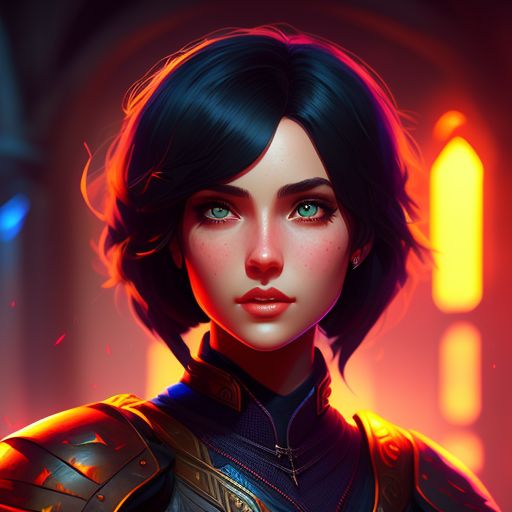 wary-mantis610: A Young woman, black short hair, fantasy rpg, dnd ...