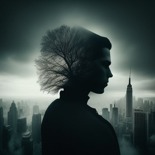 full-coyote435: In this double exposure artwork, the silhouette of ...