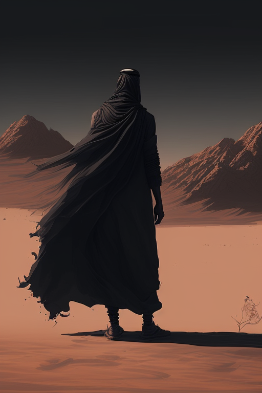 unique-finch378: A Muslim faceless man in a desert praying