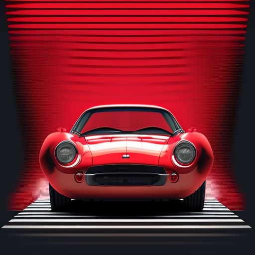 oblong-whale542: shelby 1064 car, blood red color, with two white ...