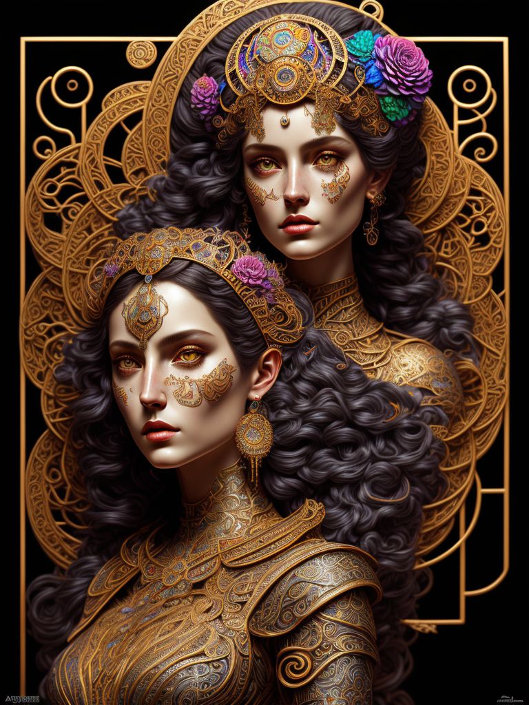 phsimile: girl, dark hair, full body, no crop, hyperdetailed painting ...