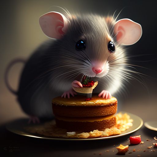 Rat Eating Cake