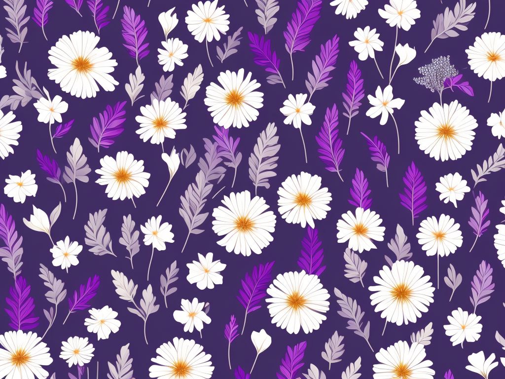 light-panda396: a pattern of flowers and leaves on a white background ...