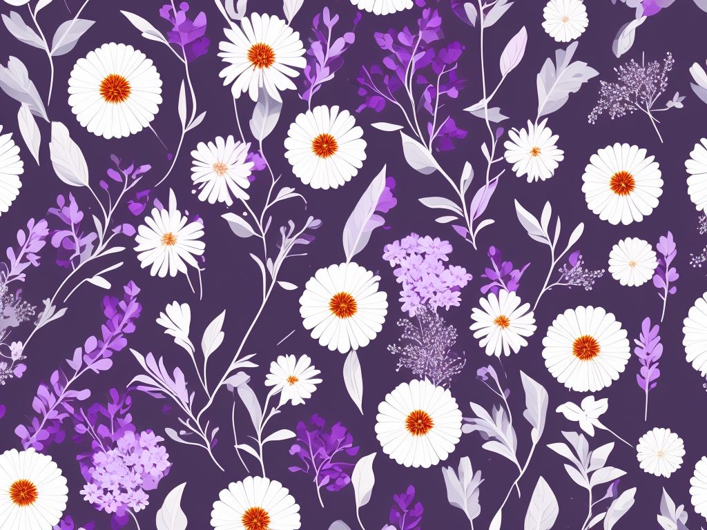 light-panda396: a pattern of flowers and leaves on a white background ...