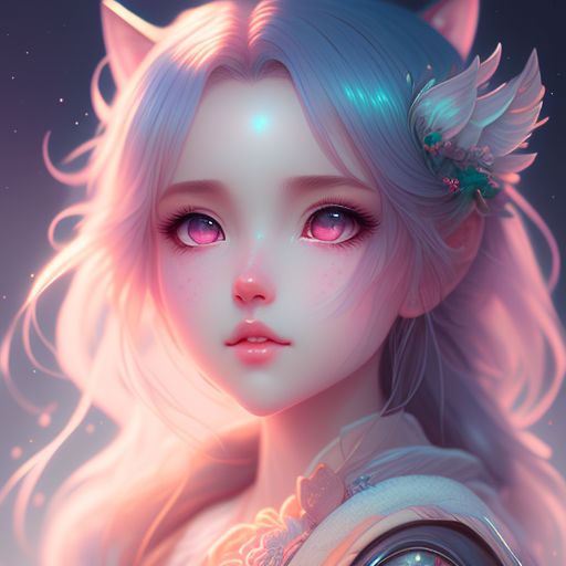 Rainbow Anime Wolf