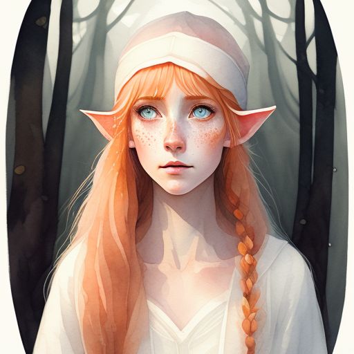 Enchantress: young adult elf woman, stunning, attractive, beautiful lighting, dawn forest, druid ...