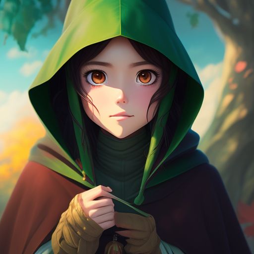 Anime Girl In Hooded Cloak