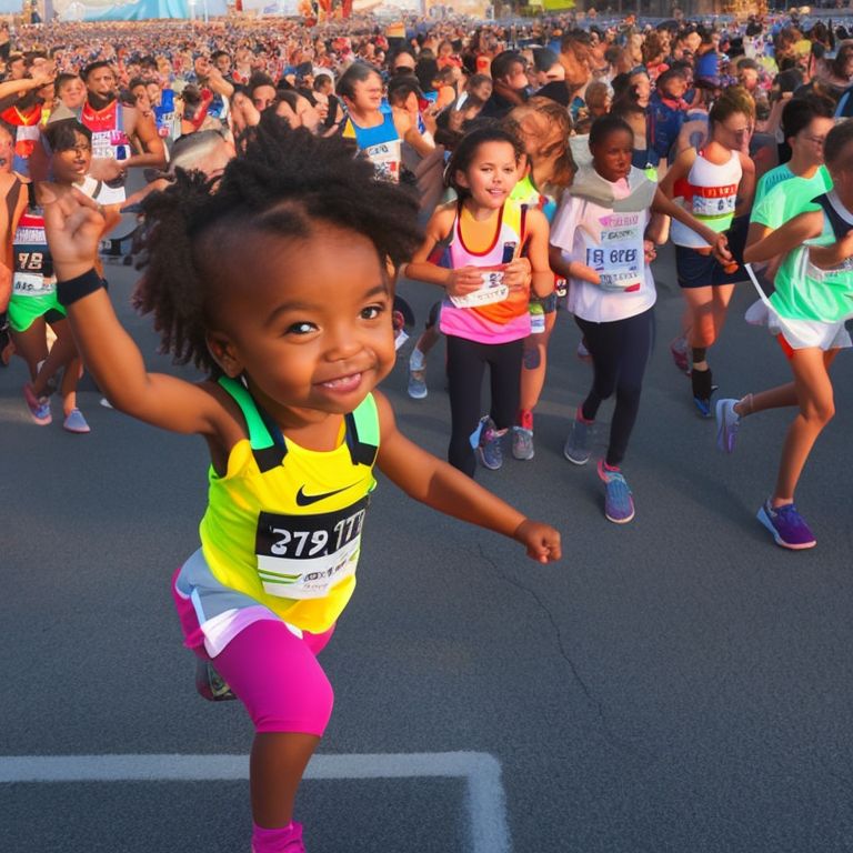 Little Girl Running A Race