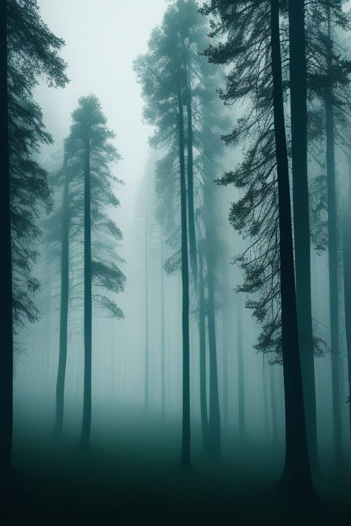marceloxp: A sinister forest with scary trees and a creepy mist