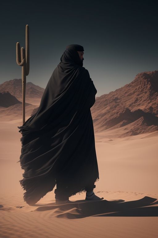 unique-finch378: A Muslim faceless man in a desert praying