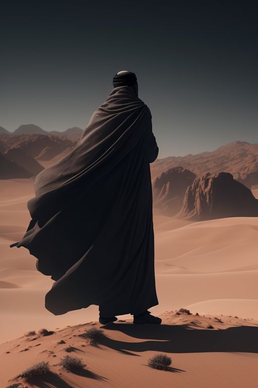 unique-finch378: A Muslim faceless man in a desert praying