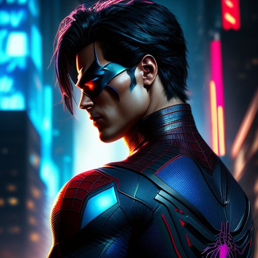 Silentknight Cyberpunk Nightwing With Spiderman Suit