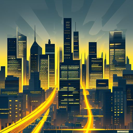 small-narwhal13: A sleek and modern cityscape at night featuring bold ...