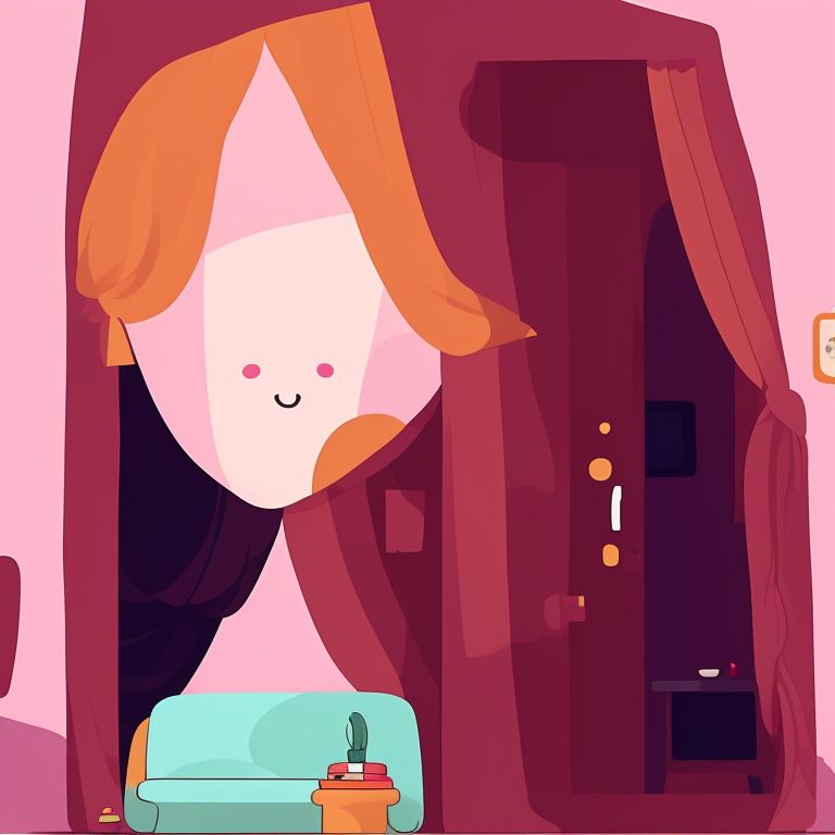 stable-cod420: cartoon illustration of a room with a sofa and a closet ...