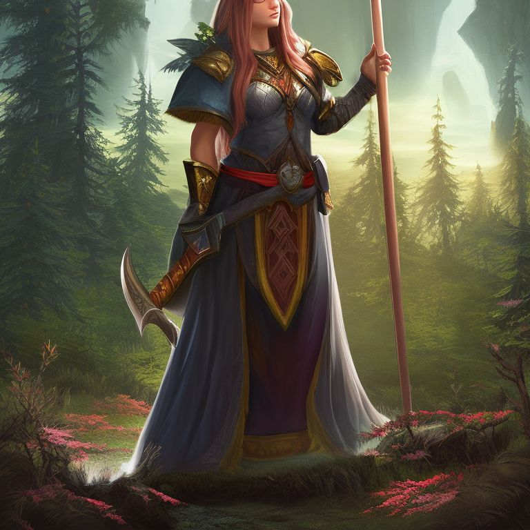 bright-bee457: Female red hair dwarf Druid dnd