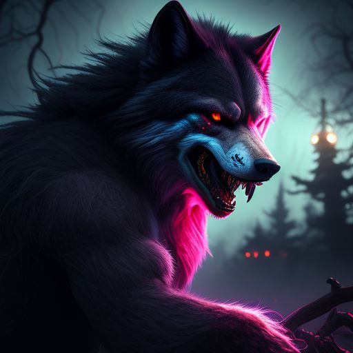 davidpinaffo: The werewolf, whole body, digital-art, cinematic lighting ...