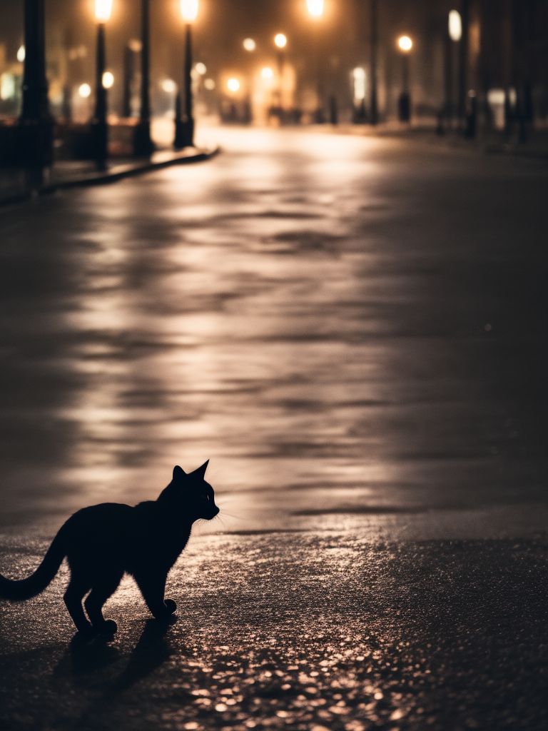 Black Cat Walking Away